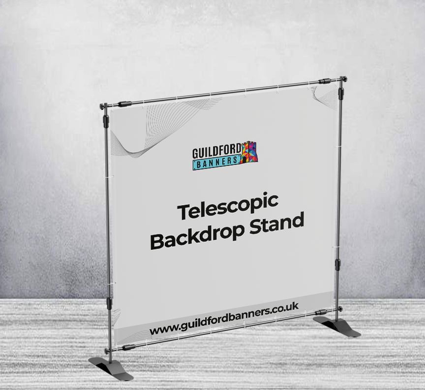 Telescopic Backdrop Stand Same Day & Next Day Printing Guildford